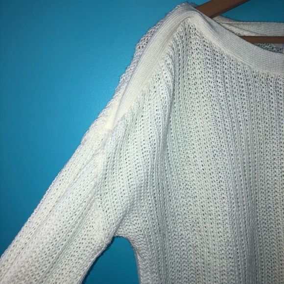 Time and Tru | Sweaters | White Knit Button Sweater Cozy Fall Winter ...